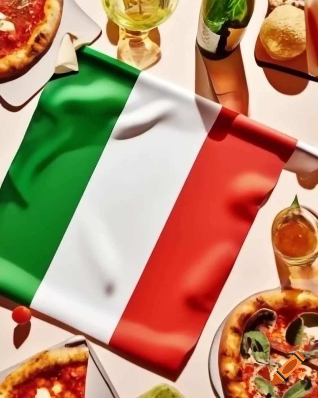 Italian restaurant menu background with flag colors and images of pizza ...
