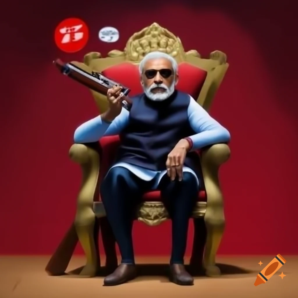 Cartoon of narendra modi in dramatic pose wearing sunglasses and ...