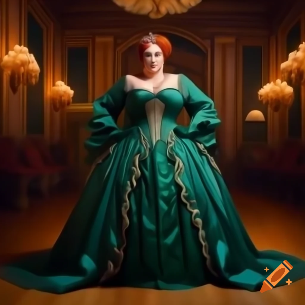 Plus-size male-to-female crossdresser in elegant gilded age attire for ...