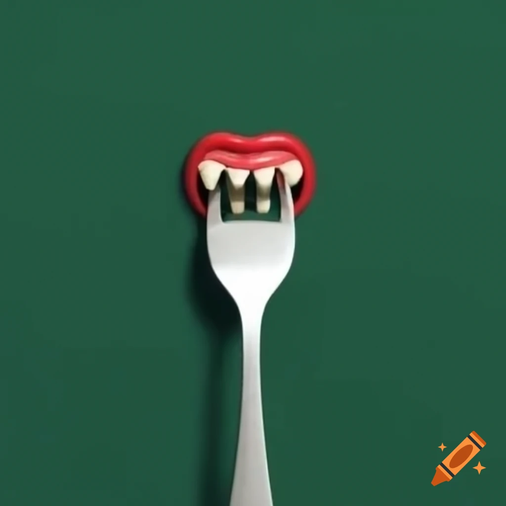 Fork resembling teeth design on Craiyon