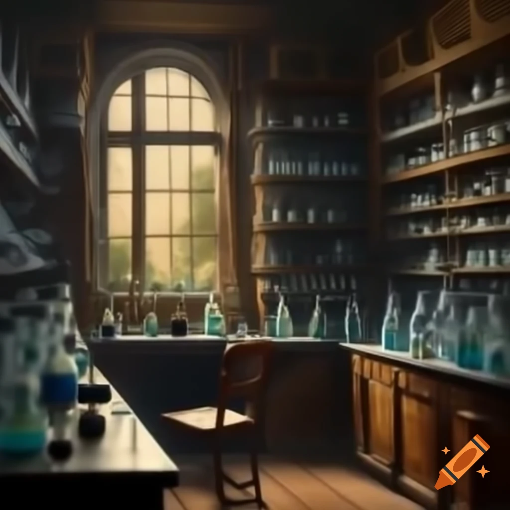 19th century laboratory with scientific equipment on Craiyon