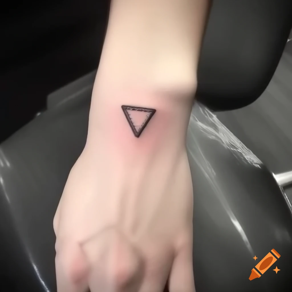 Modern geometric triangle tattoo on wrist on Craiyon