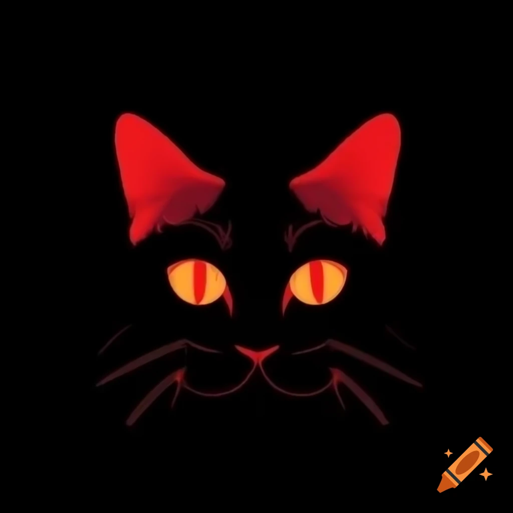 Logo featuring striking red cat eyes on Craiyon