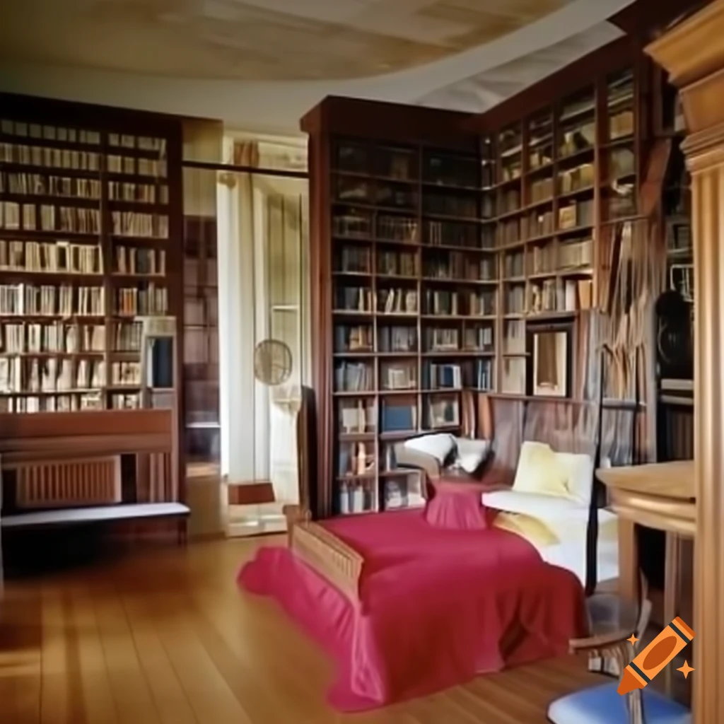 Dark manor room with cobwebs and strange objects, eerie library ...