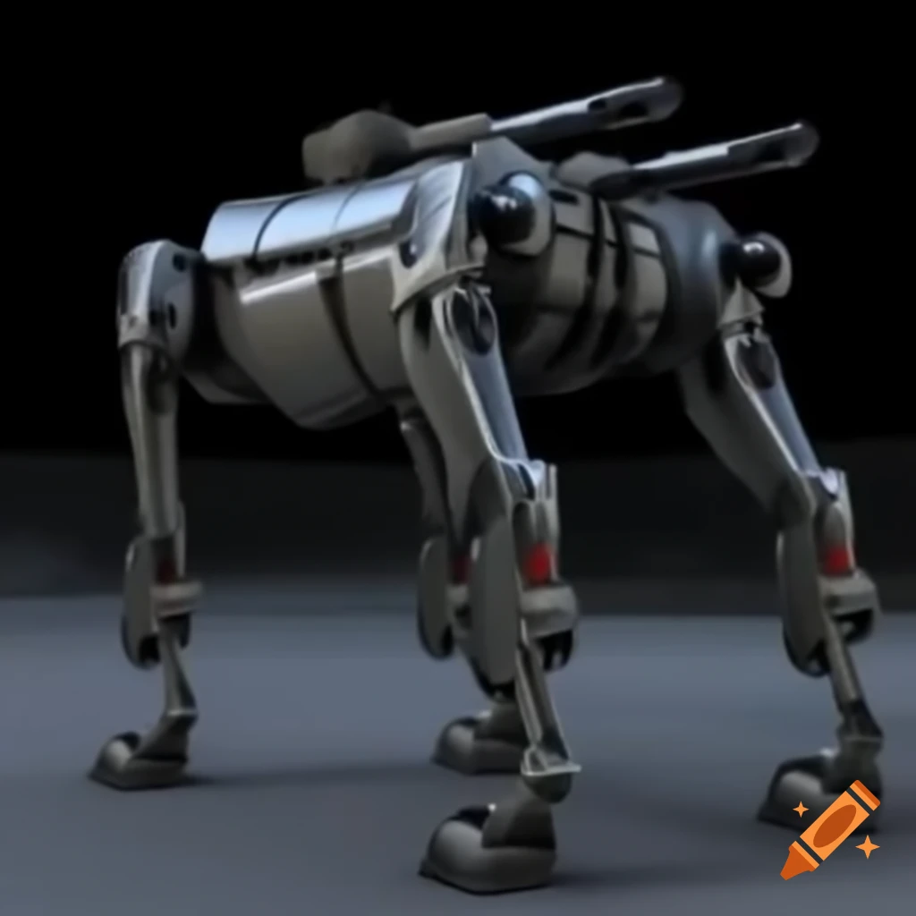 Headless robotic dog fighting machine with carbon-black exoskeleton on ...