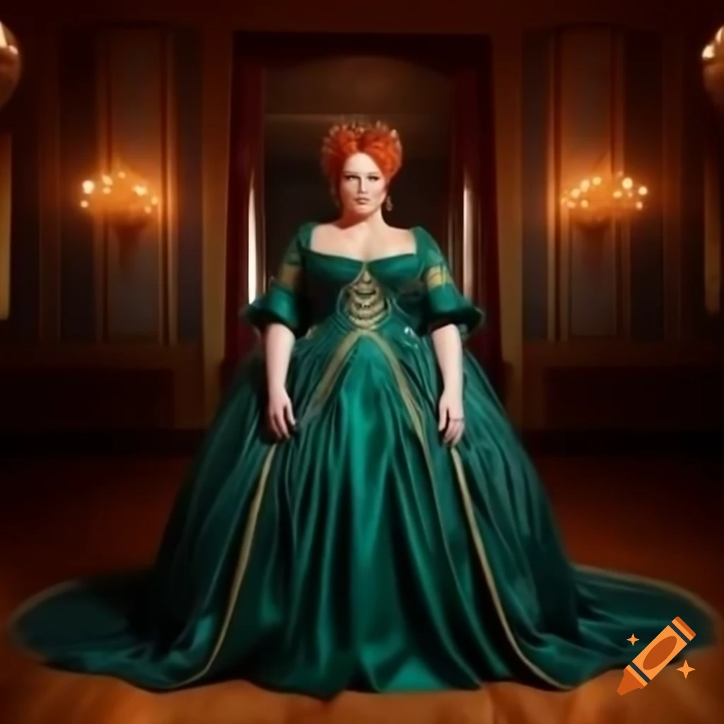 Plus-size male-to-female crossdresser in elegant gilded age attire for ...