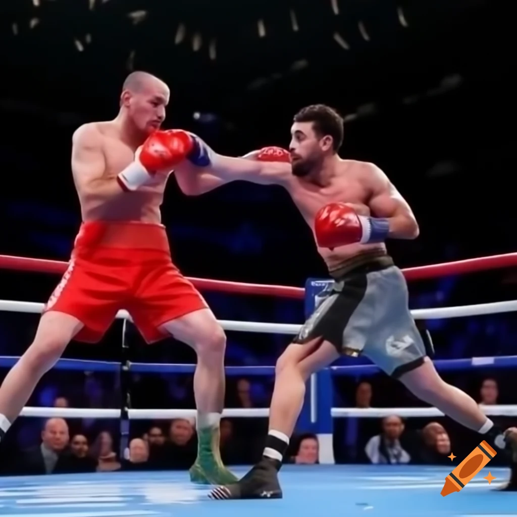 Erdogan and biden engaged in a boxing match in a ring on Craiyon