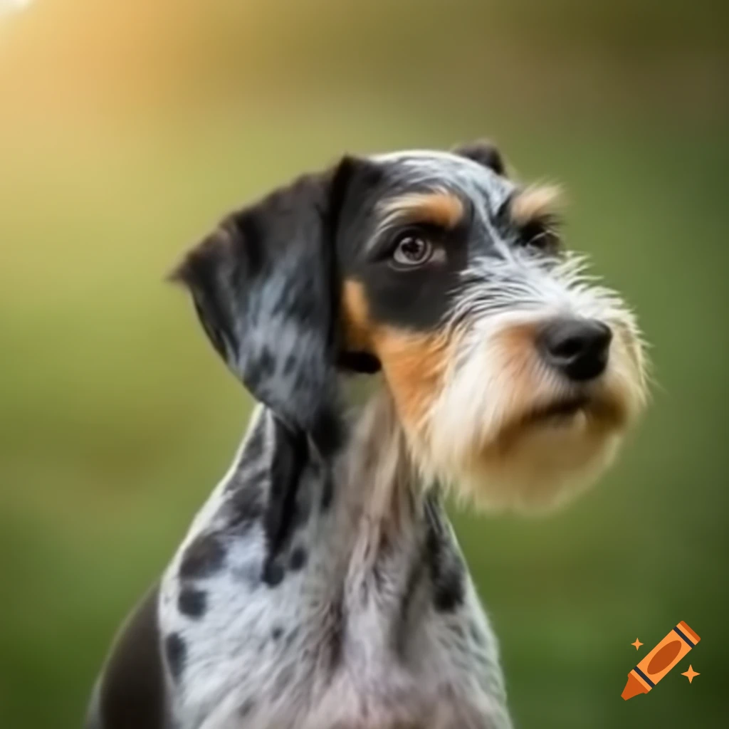 Pointer and miniature schnauzer mixed breed dog on Craiyon