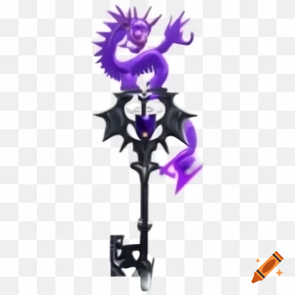 Keyblade featuring dark purple dragon scales and a central purple gem ...