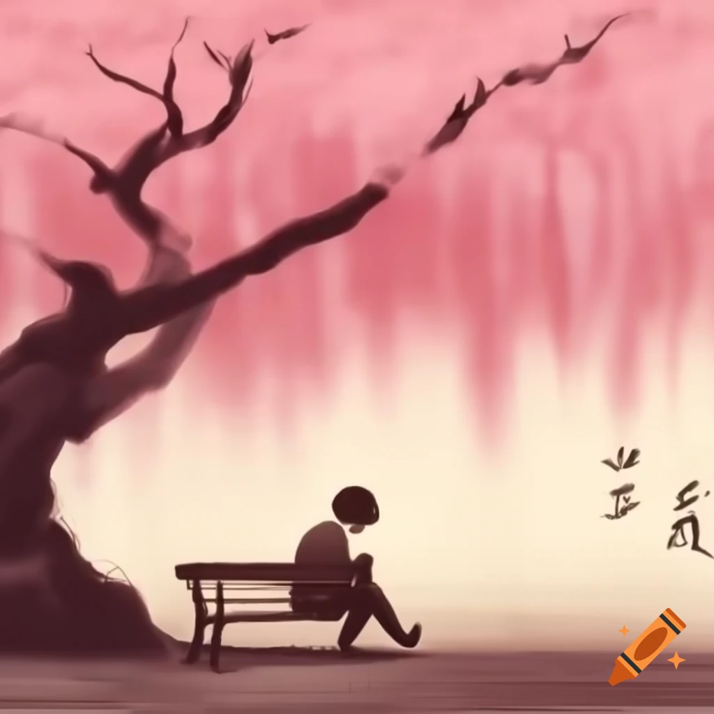 Poetic solitude theme capturing unspoken love and introspection inspired by osamu dazai on Craiyon