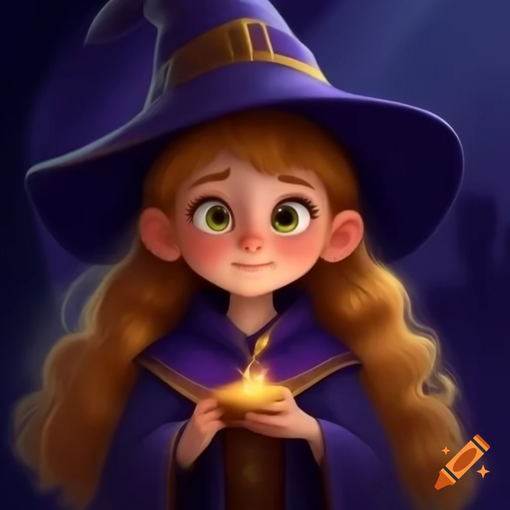 Girl wizard casting a spell on Craiyon