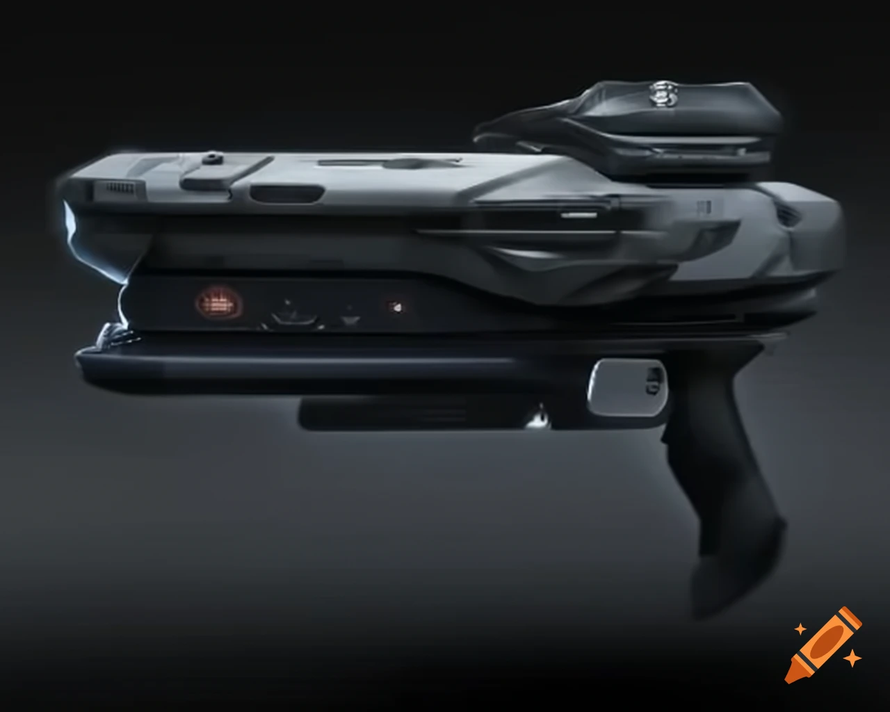 Futuristic portable CRT ray gun with rugged design inspired by District ...