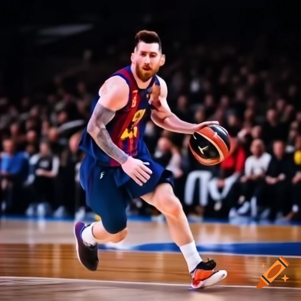 Lionel messi playing basketball on Craiyon