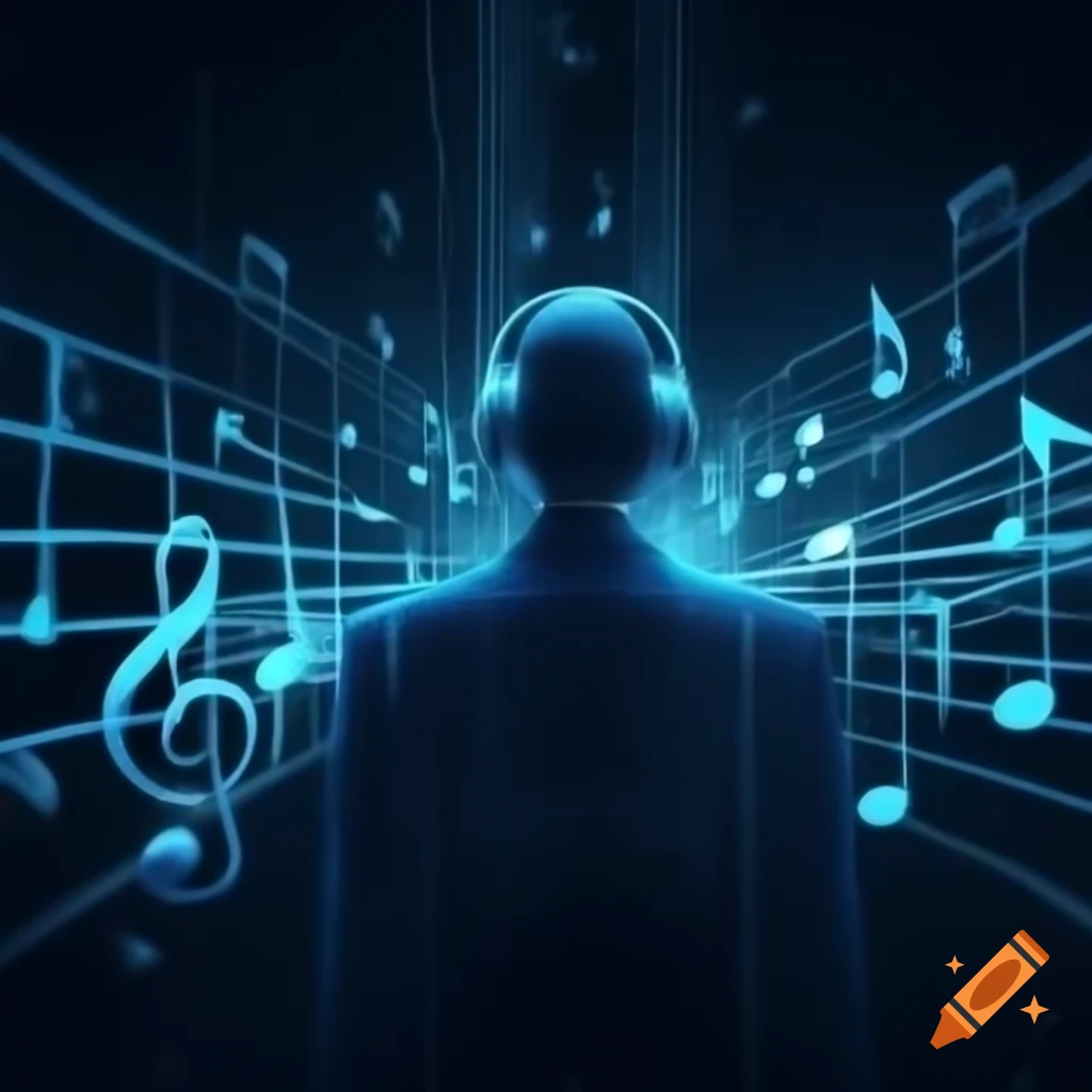 Person creating music with ai technology on Craiyon