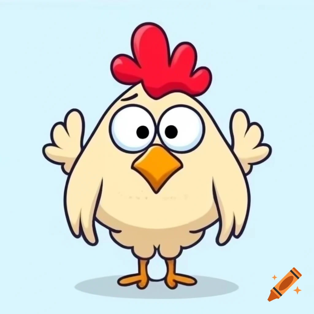 Cartoon Scared Chicken