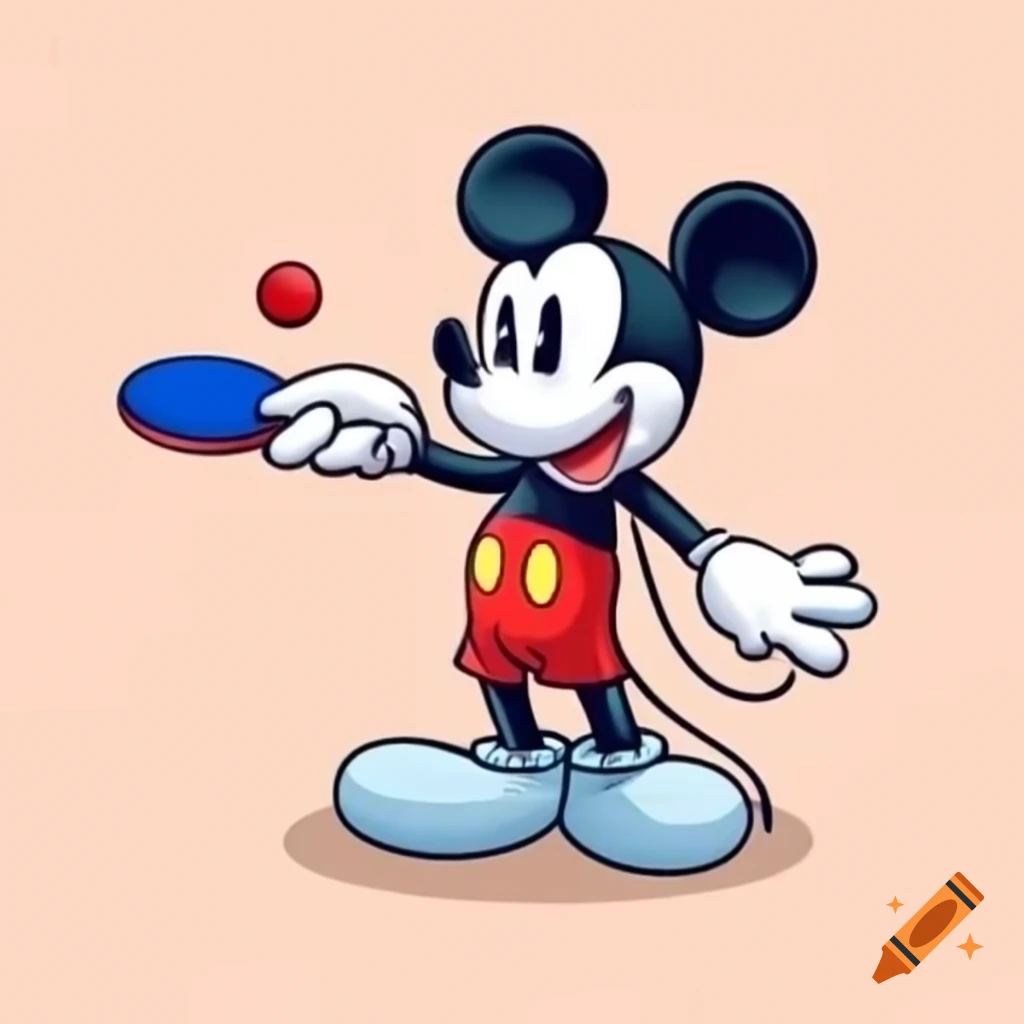 Cartoon character playing ping pong on Craiyon