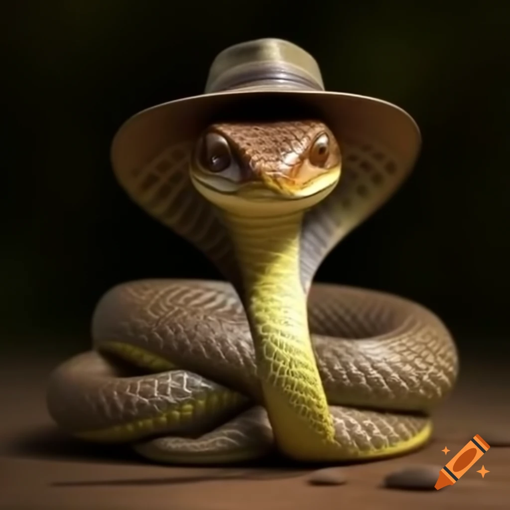 Snake wearing a hat on Craiyon