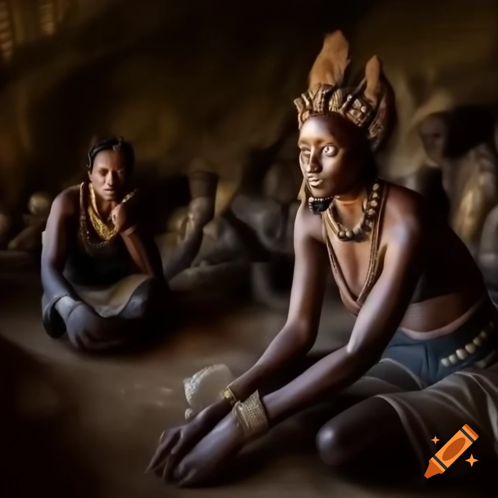 Mbuya Nehanda, revered Southern African spirit medium in large dimly ...