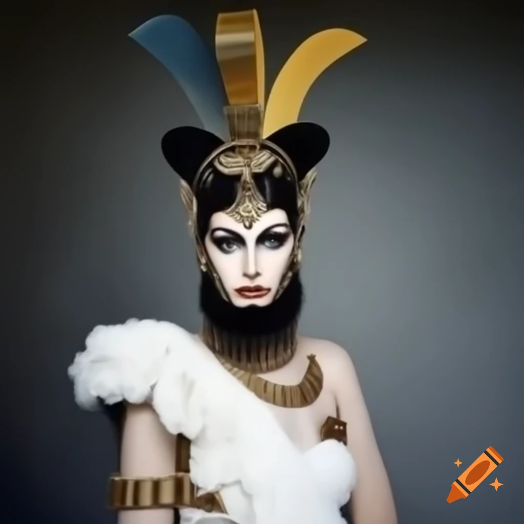 Modern Greek goddess inspired look for drag queen Dianna Beard in white ...