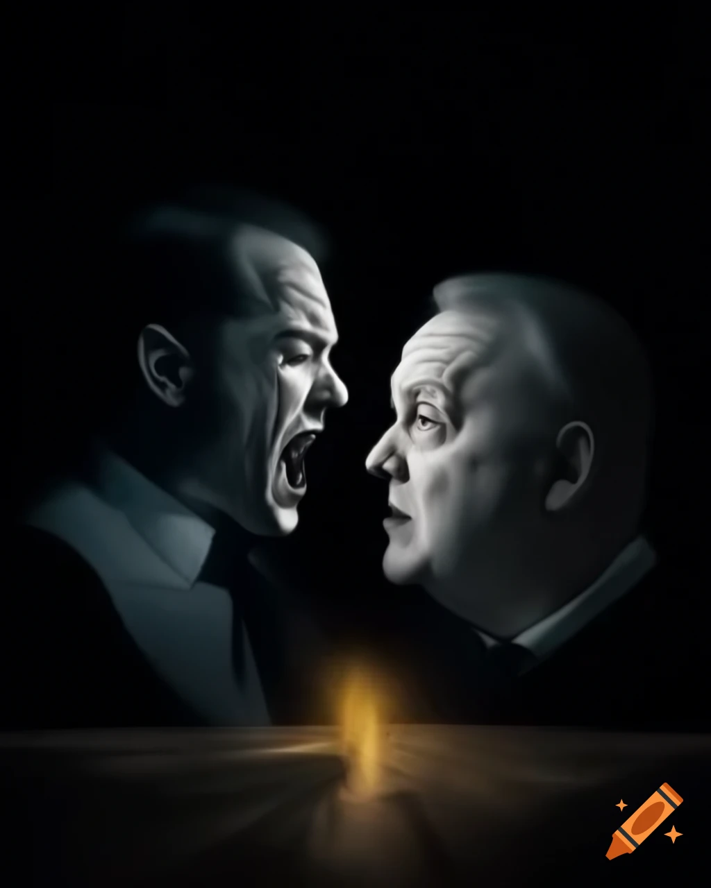 Theatrical poster showing island split in two, one half in shadows, the ...