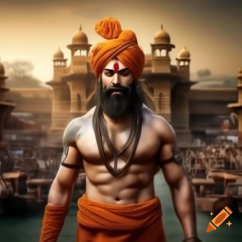 Grand view of ancient ujjain city at golden hour with bustling streets ...