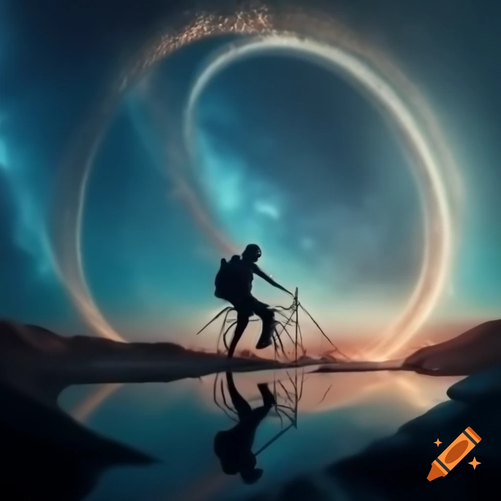 Abstract representation of self entanglement and synchronicity on Craiyon