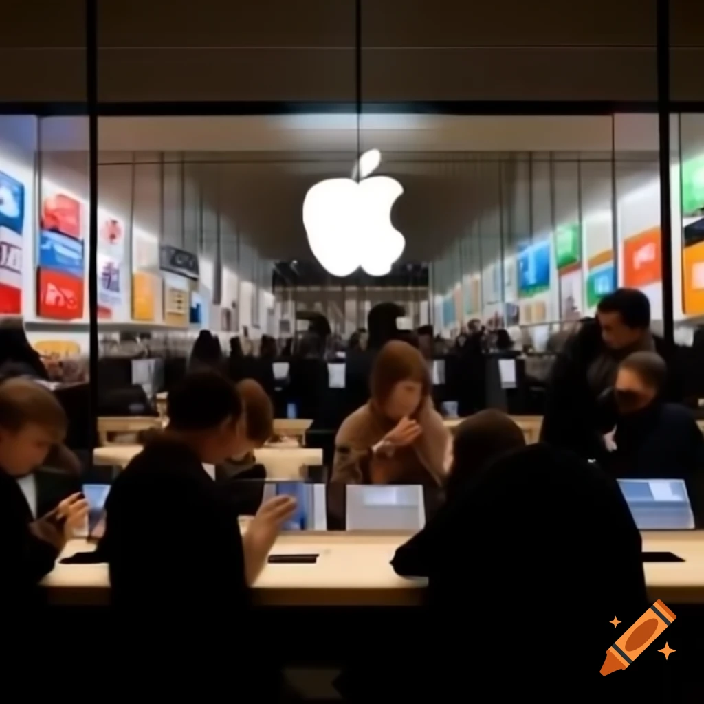 Crowded Apple Store during Black Friday sale with customers and latest ...