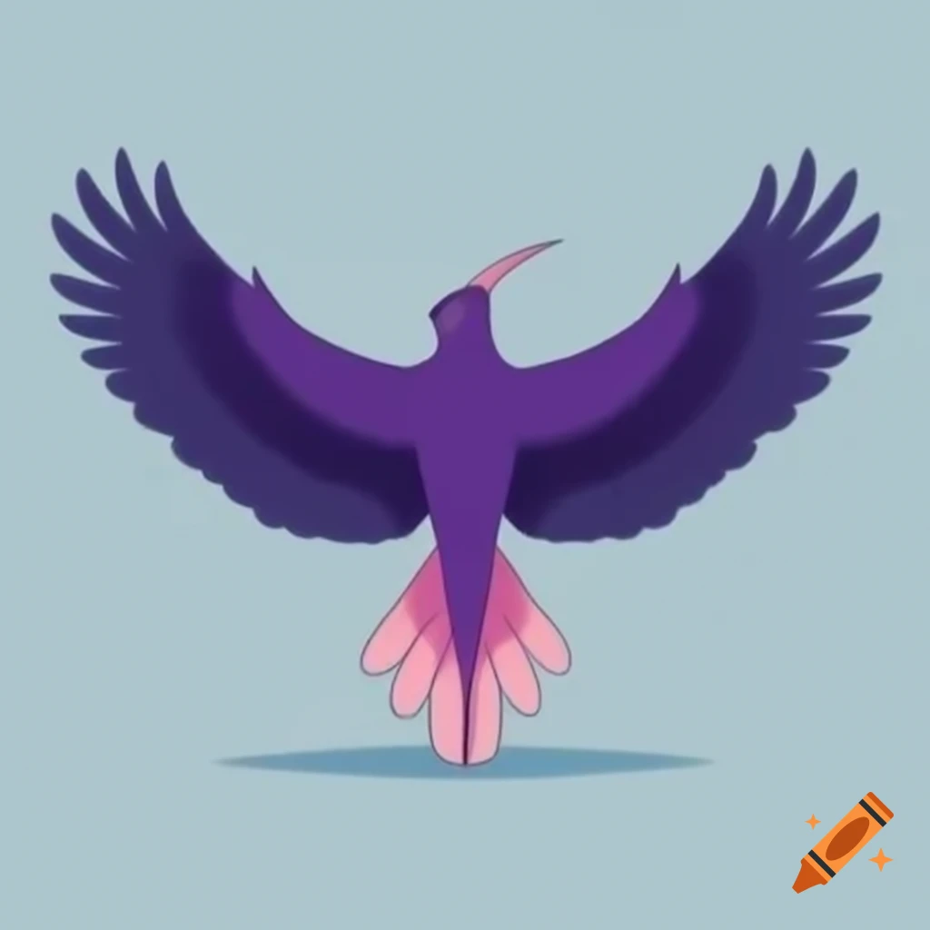 Majestic bird diving with wings swept back, viewed from behind on Craiyon