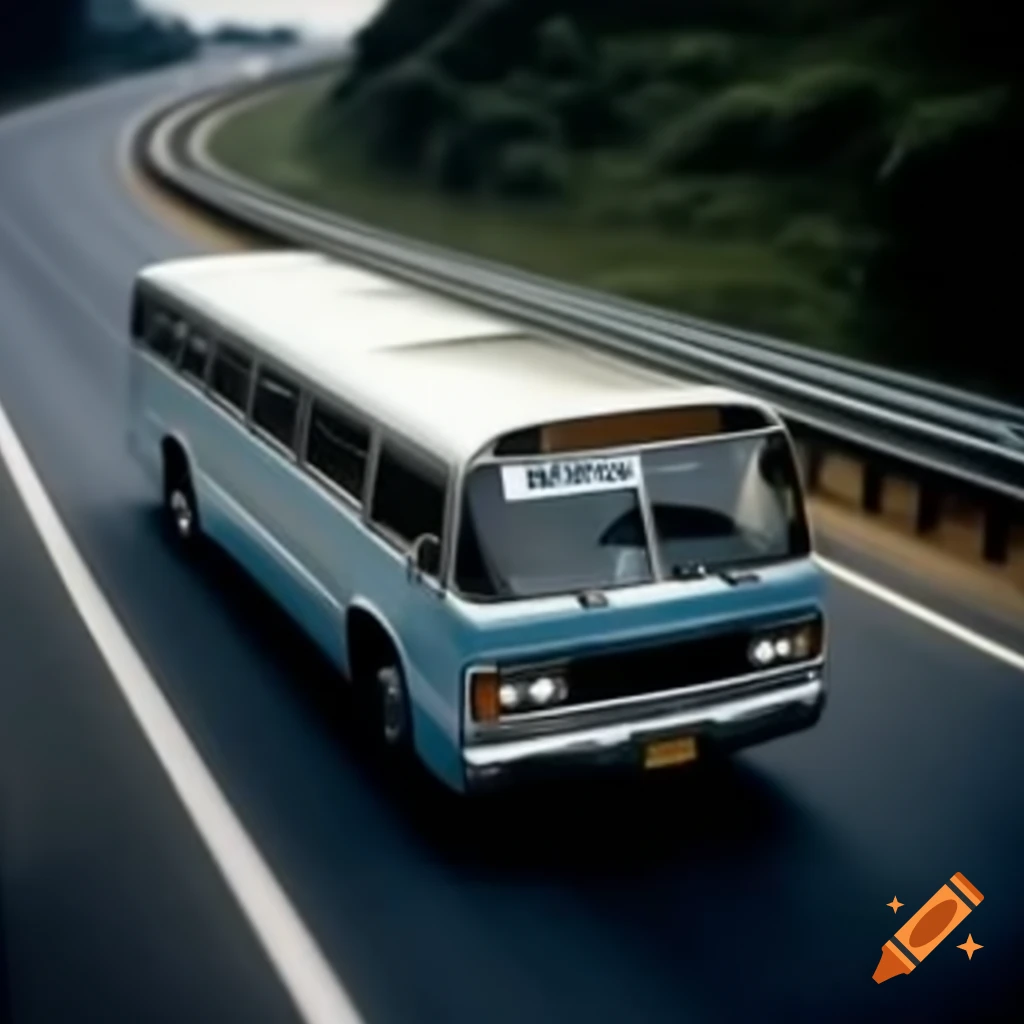 1984 Chevrolet B60 218 Bus on highway in Santander, Colombia on Craiyon