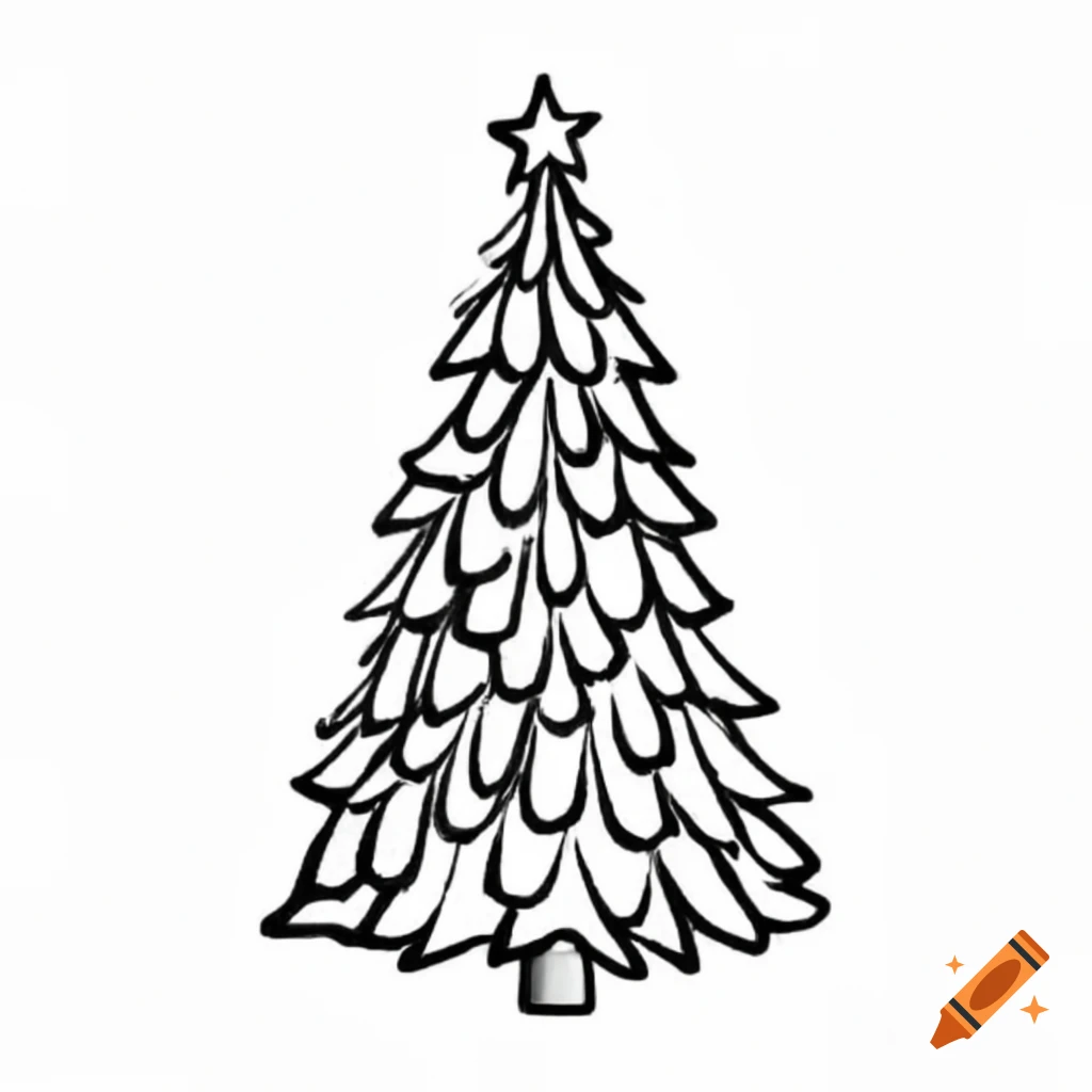 Very tall christmas tree decorated with ornaments on Craiyon