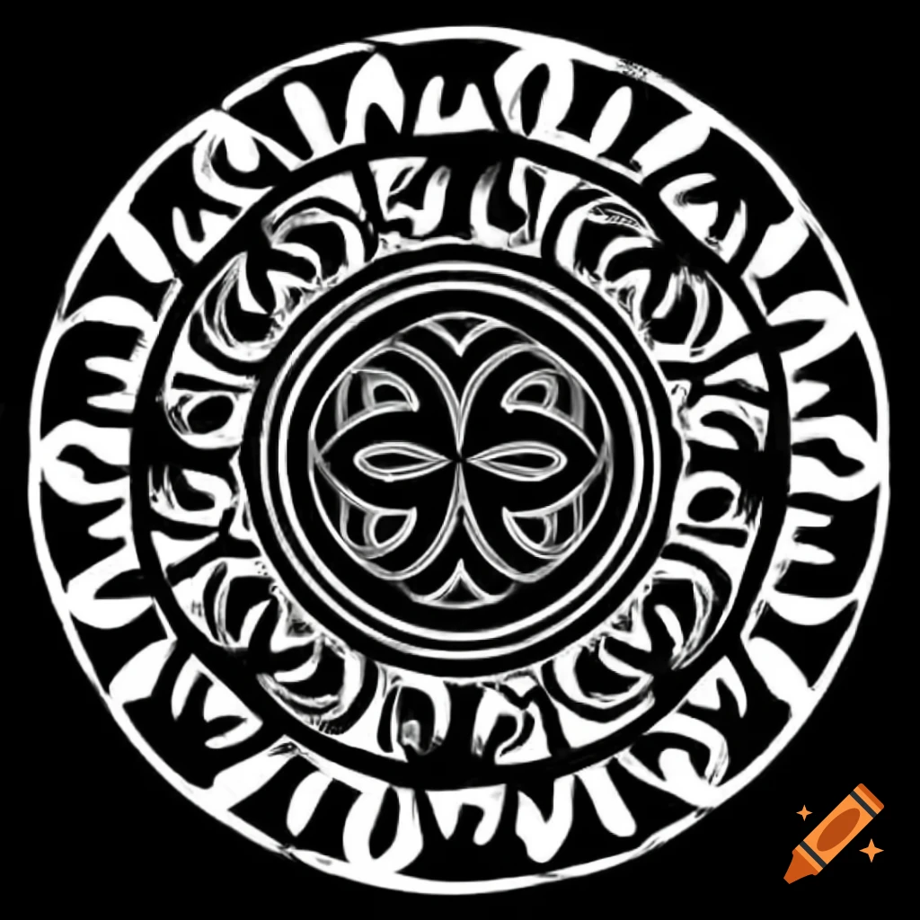 Simple Maori or Polynesian circular tattoo pattern for man's shoulder ...