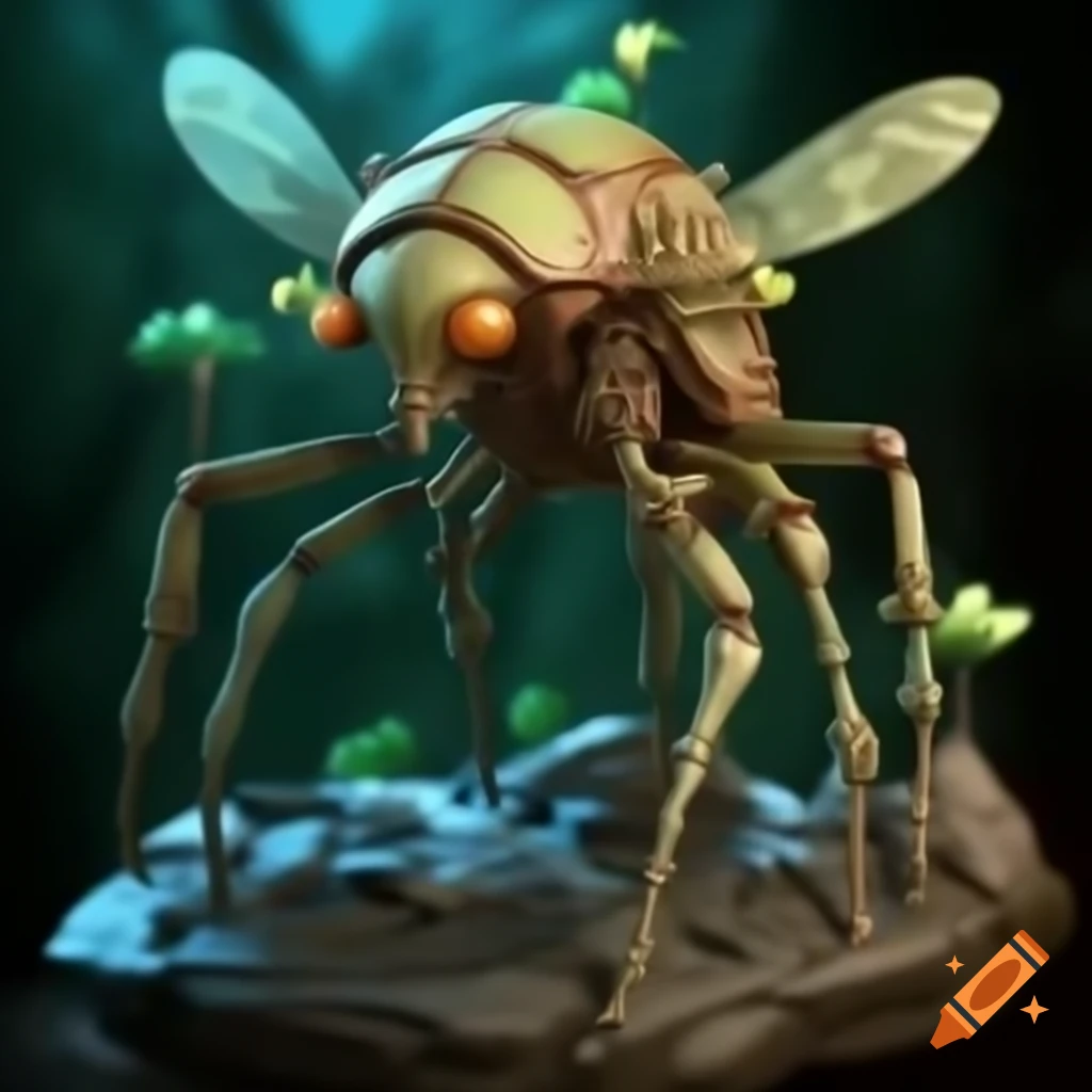 Knight riding armored giant insect like stag beetle or dragonfly on Craiyon