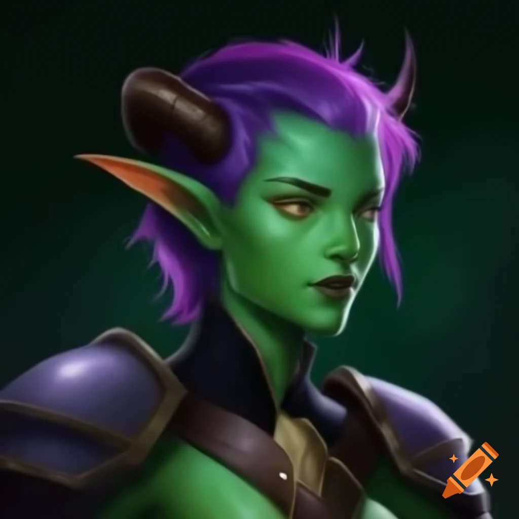 Fantasy character with green scaly skin, wings, and armor in a dungeons ...