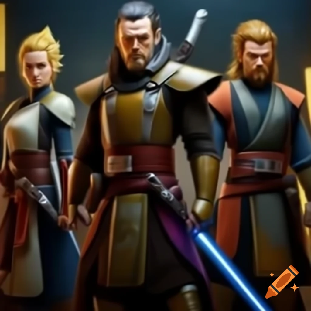 Fusion character in Saiyan armor holding sword, inspired by Geralt de Rivia and Obi-Wan Kenobi ...