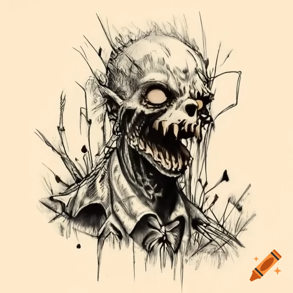 Decaying agile creature resembling survival horror game monster on Craiyon