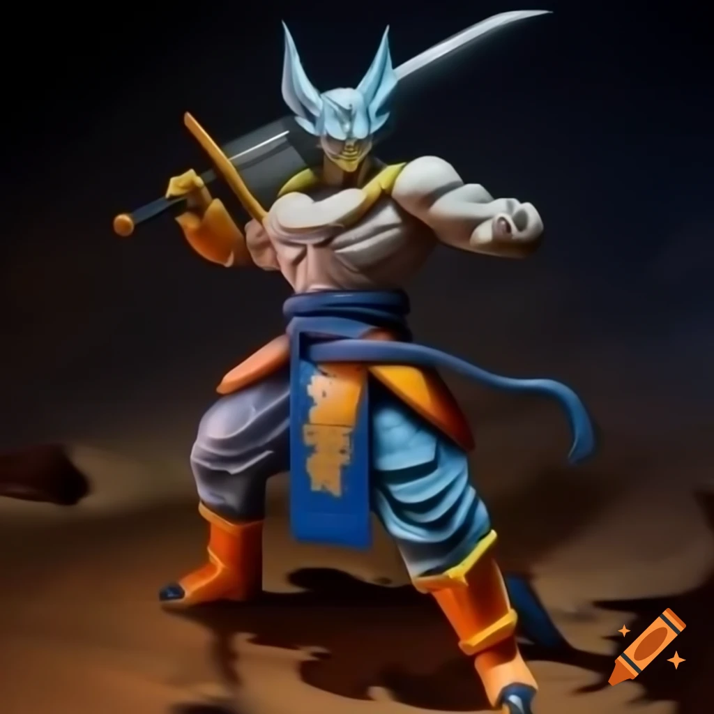 Dynamic character design combining trevor belmont, anbu armor, saiyan strength, and lightsaber ...