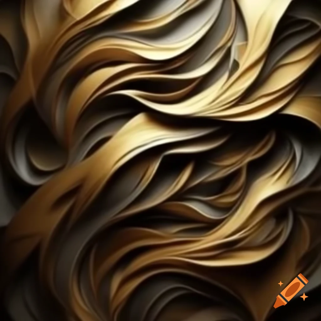 Intricate gold and silver swirls creating organic flowing pattern on Craiyon