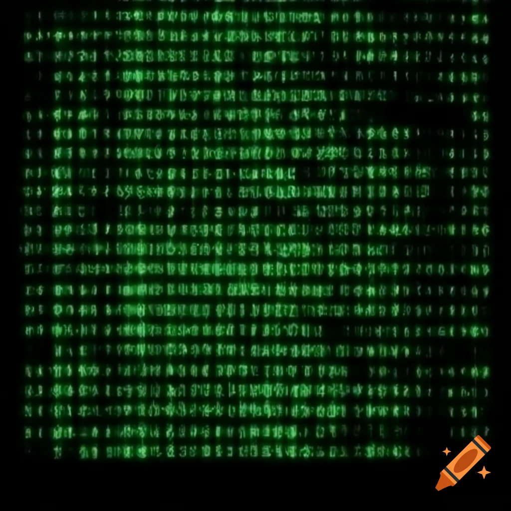Green code animation on black background on Craiyon