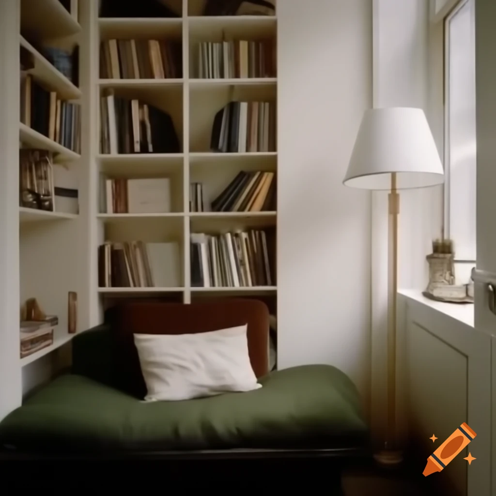 Cozy London flat with reading alcove, cushion, and lamp, photorealistic ...
