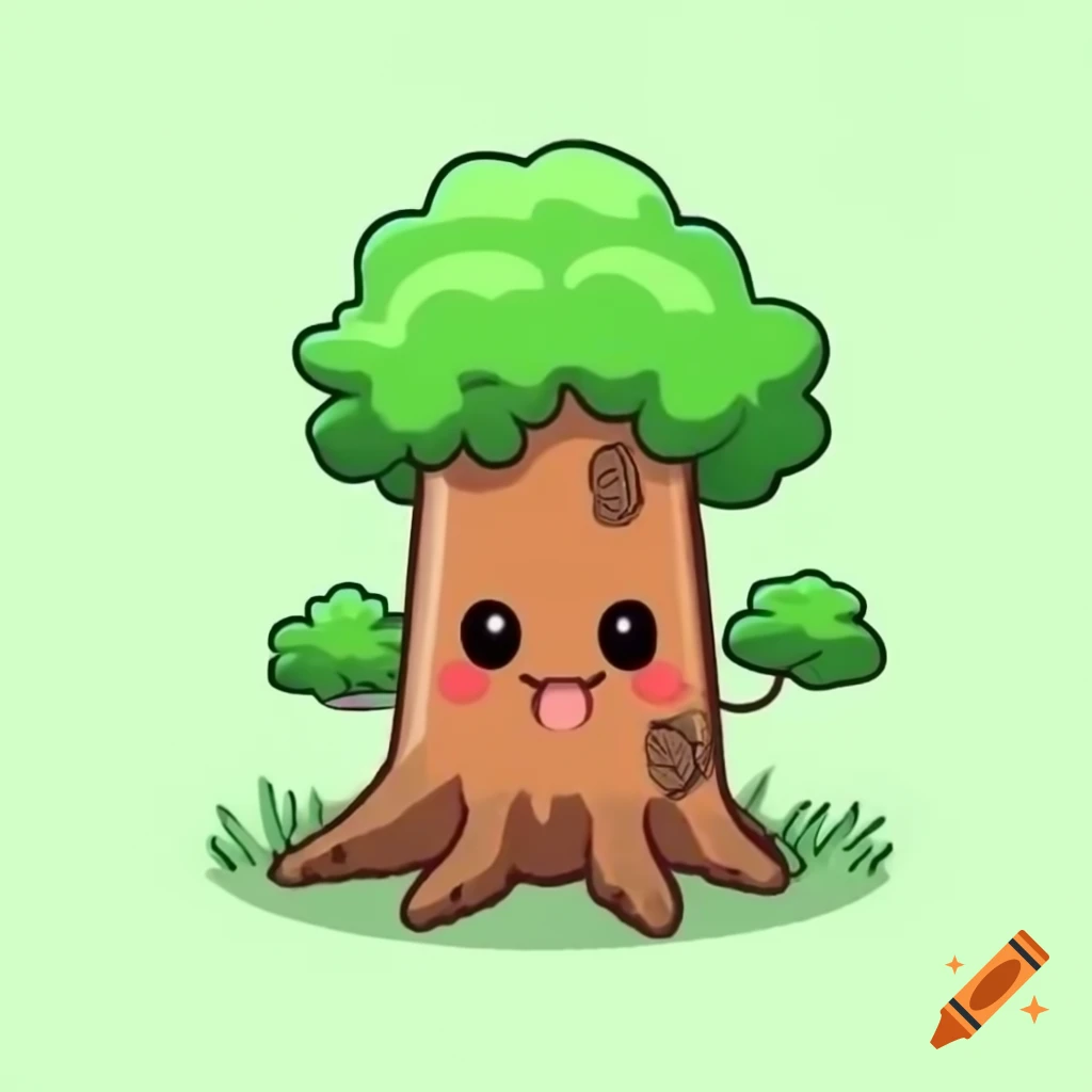 Cute chibi anime tree stump boy character on Craiyon