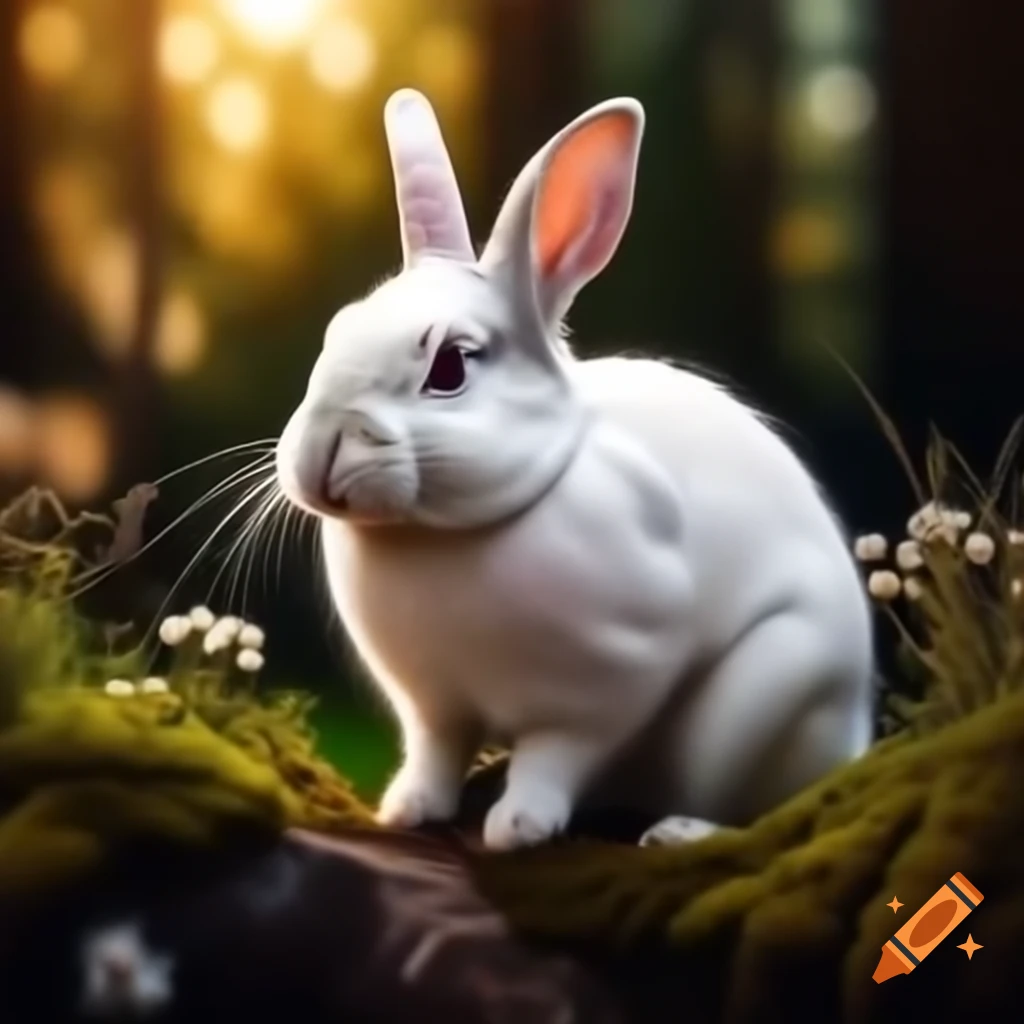 Hyper-realistic white rabbit with demon-like horns on Craiyon