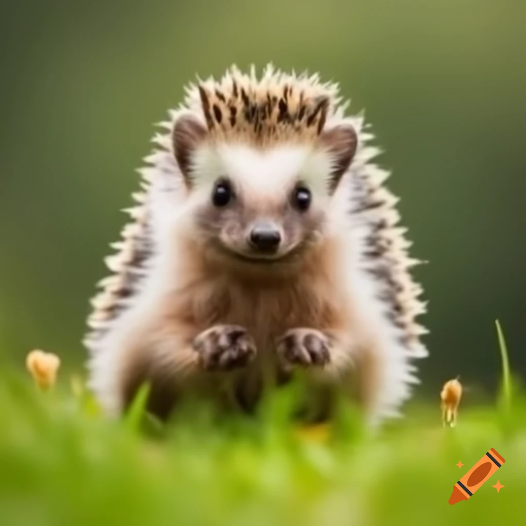 Happy hedgehog smiling, showcasing its adorable features on Craiyon