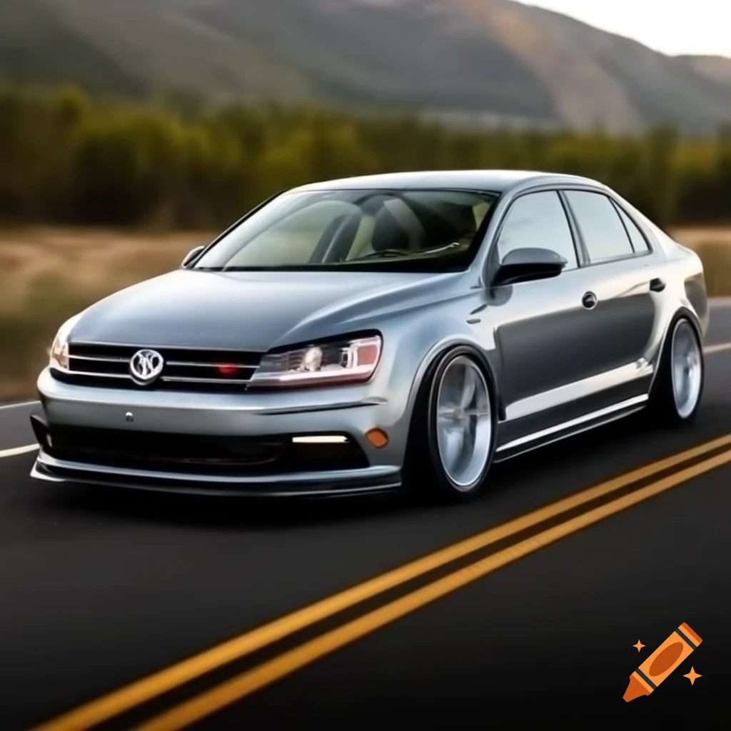 2012 grey metallic VW Jetta on road in nature with 17 inch OEM wheels ...