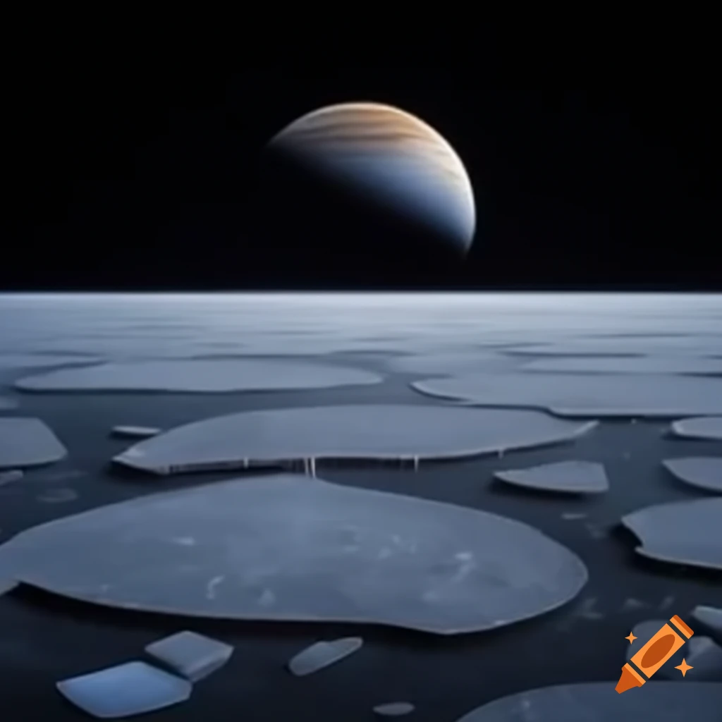 Breathtaking view of Jupiter's icy moon showcasing frozen landscape on ...