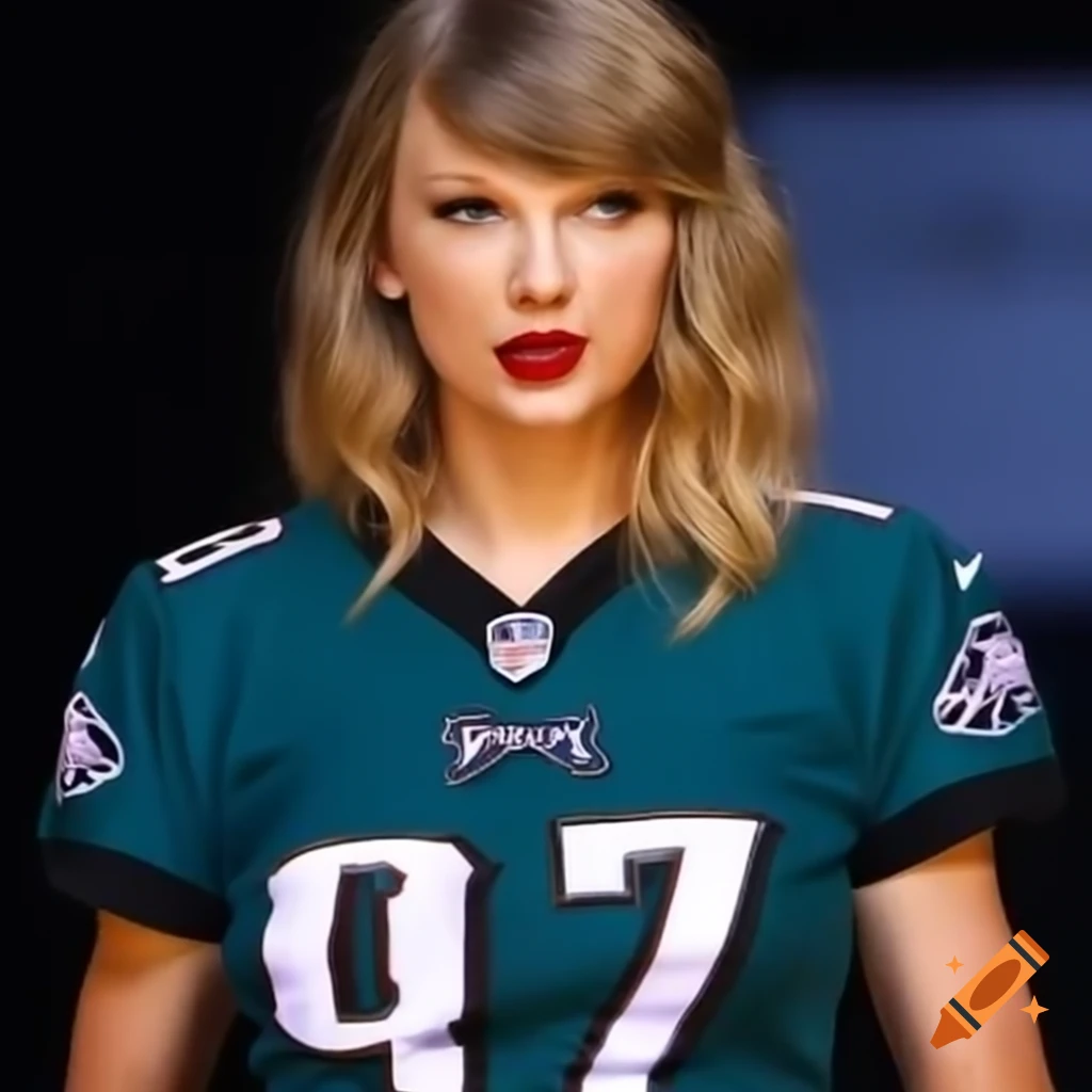 Taylor swift in philadelphia eagles jersey on Craiyon