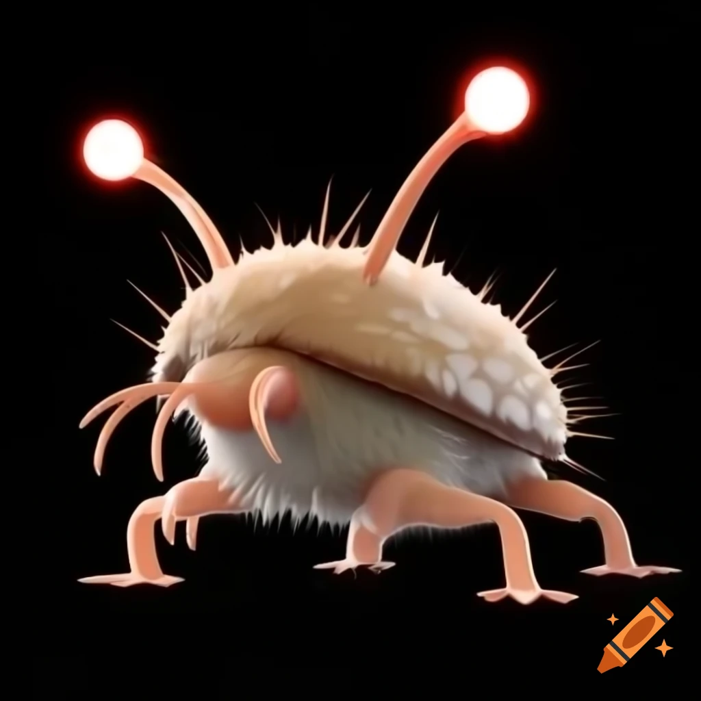 3D rendering of a hairy louse in Pokémon style on Craiyon