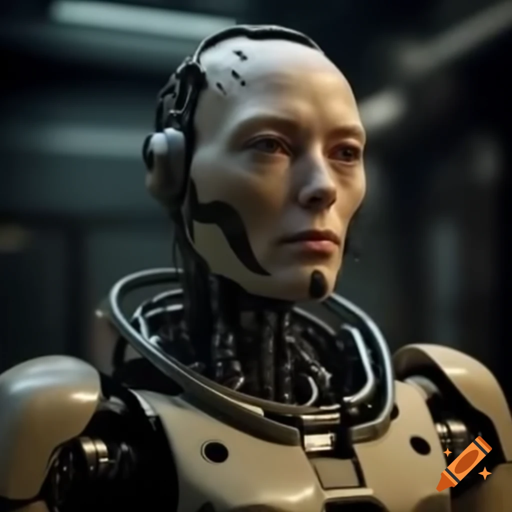 Concept of a french robot serving as president on Craiyon