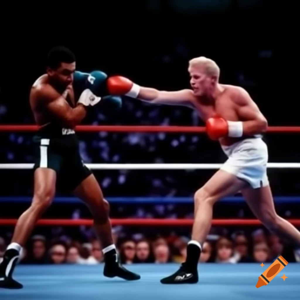 Muscular Joe Biden knocking out Jake Paul in boxing ring on Craiyon