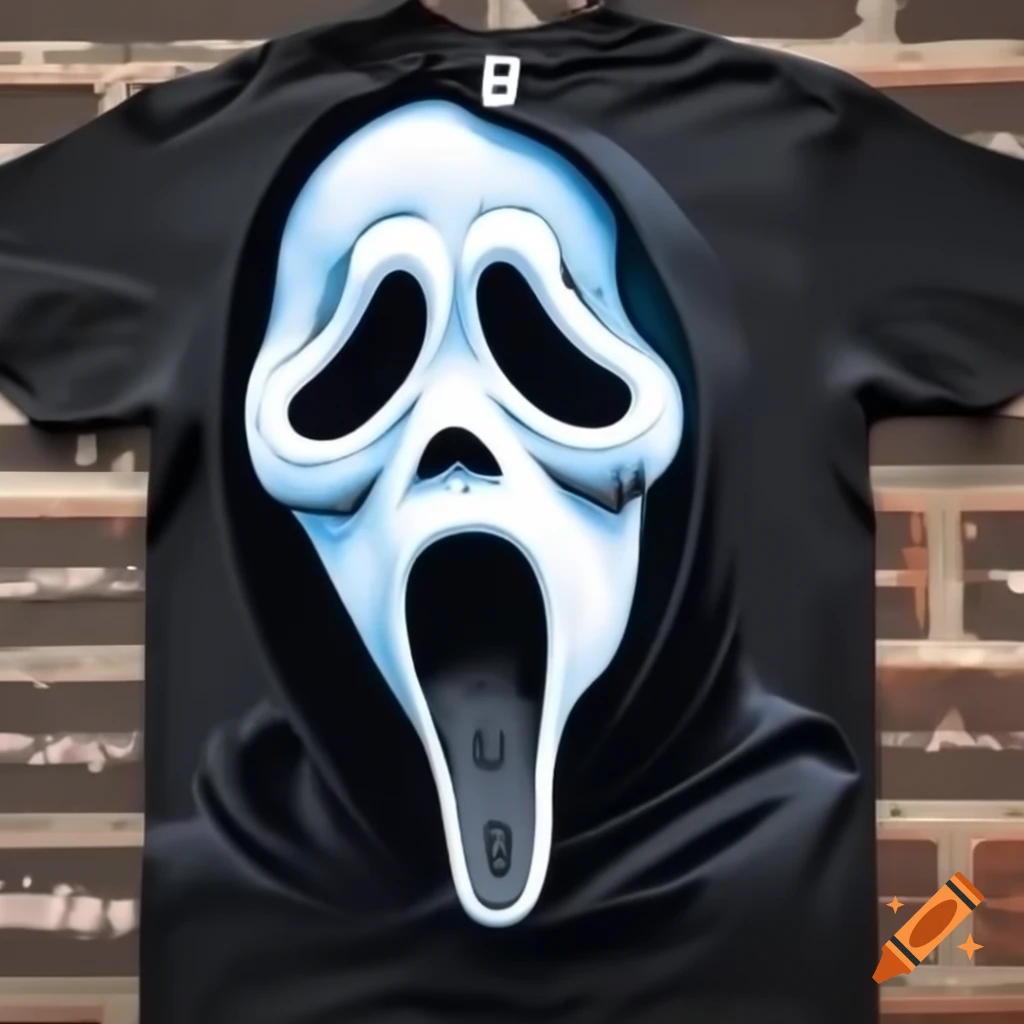 Snowman wearing ghostface mask graphic design on Craiyon