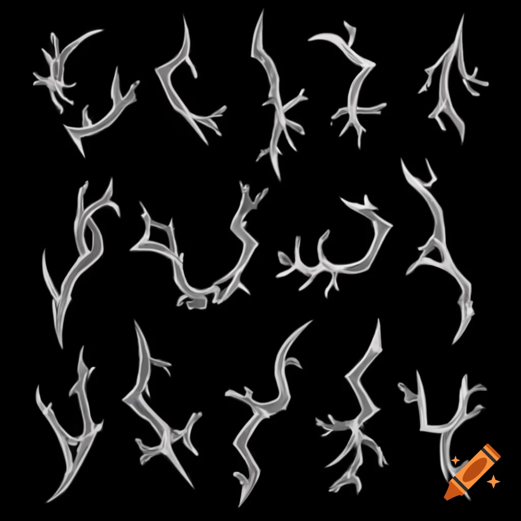 Abstract tattoo flash of ivy branch forming cursive letters in ...